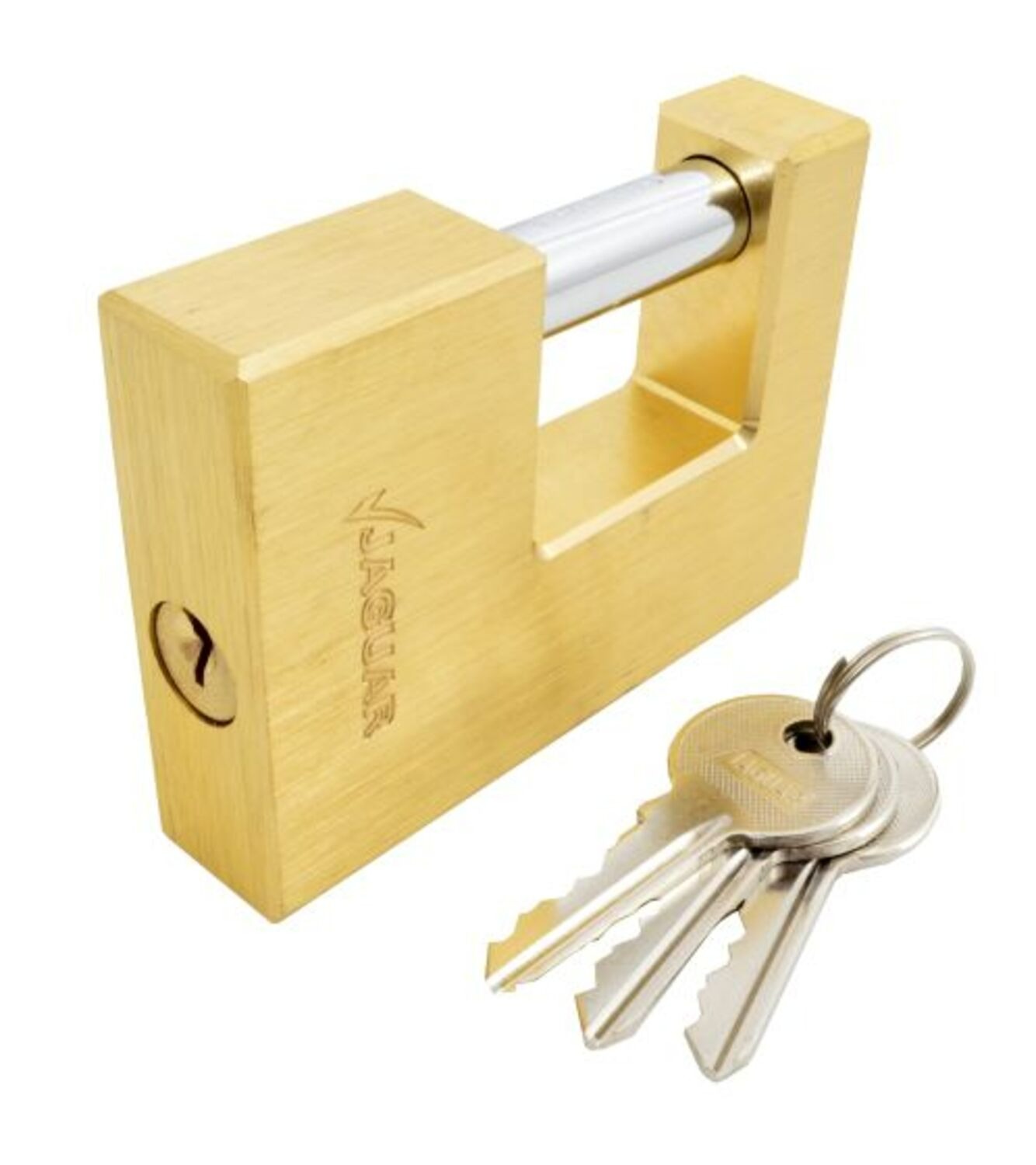 Jaguar Padlock Brass Insurance 90mm | Agrimark