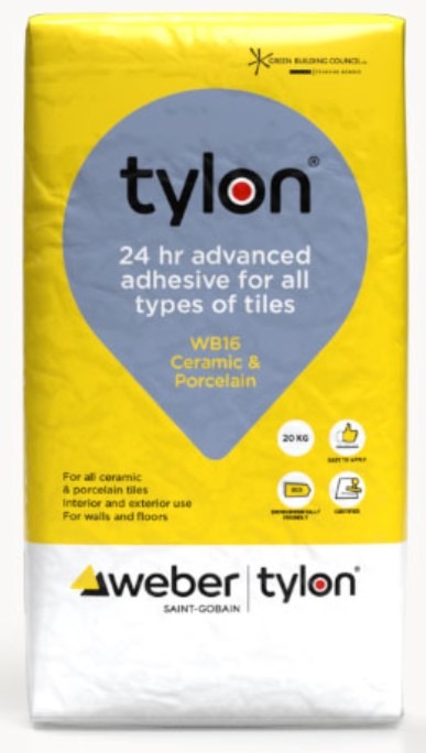 Weber Tylon WB16 Ceramic&Porcelain Adhesive 20kg | Agrimark