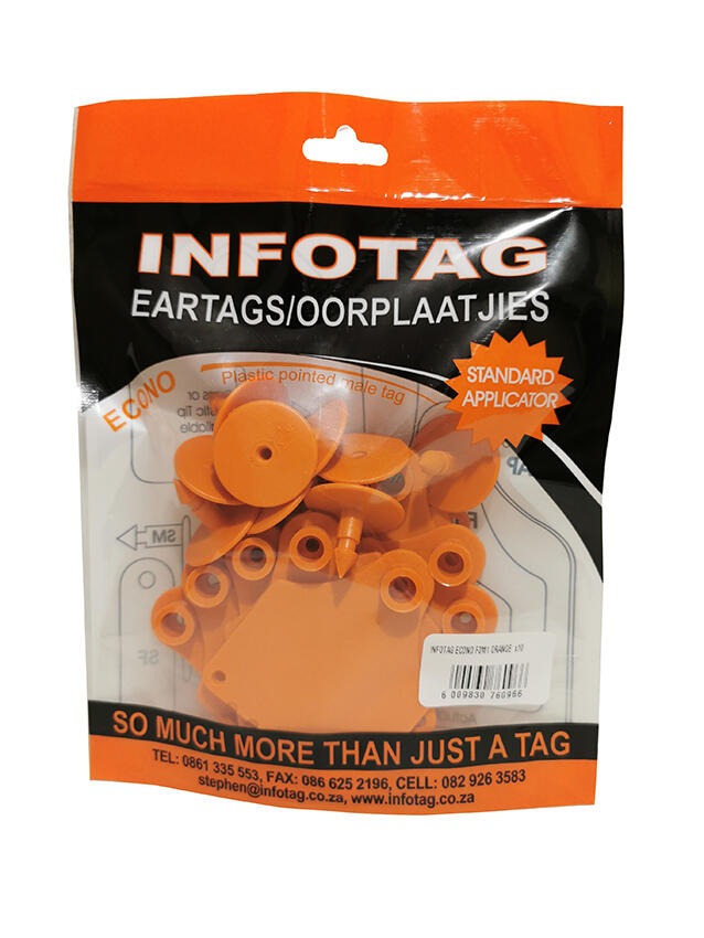 Infotag Eartag F2 + M1 Orange (10) | Agrimark