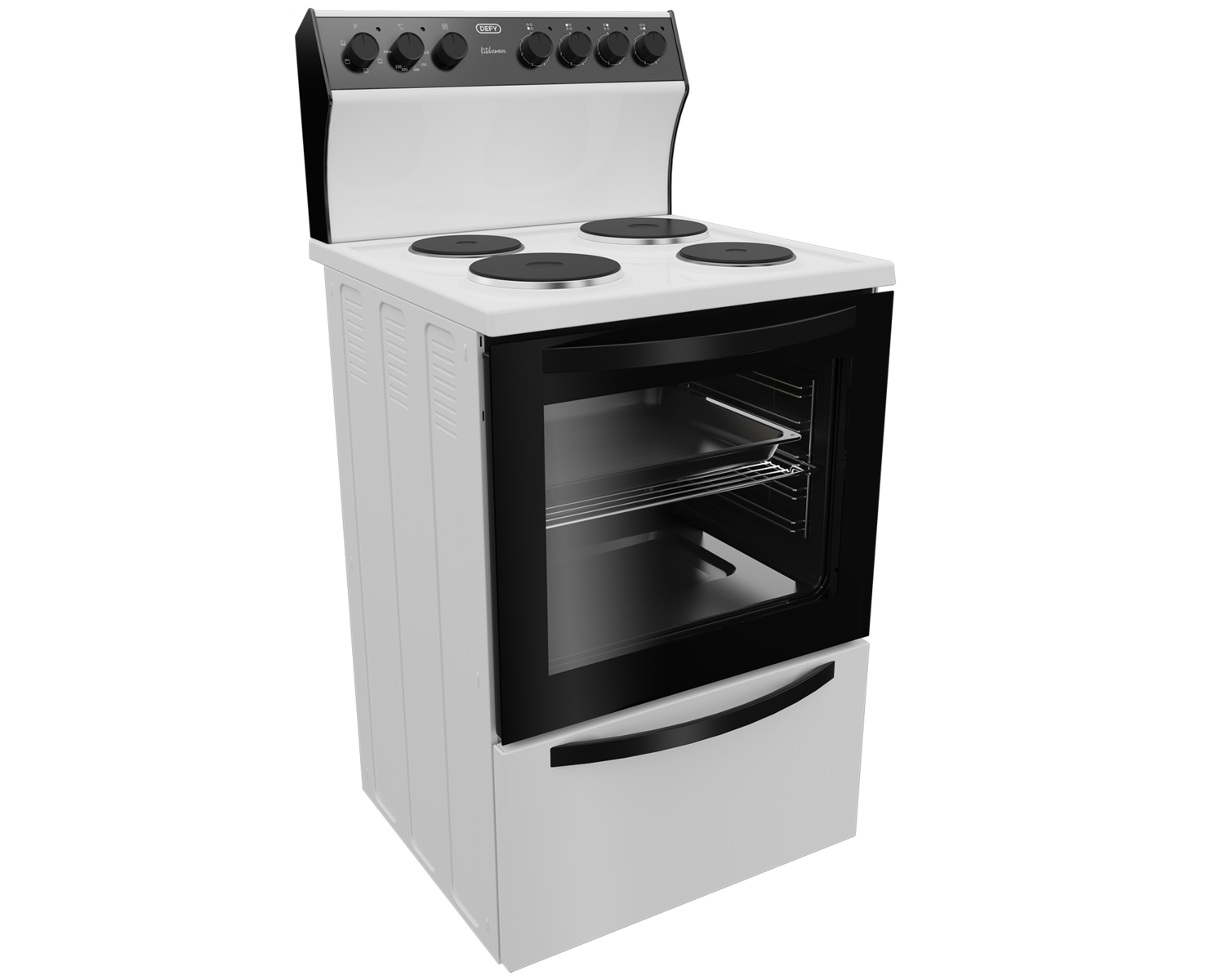 Defy 60cm 4 Plate Electric Stove White | Agrimark