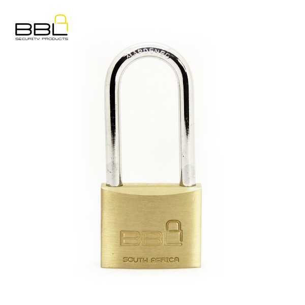 BBL Padlock 50mm Brass Long Shackle 63mm STD | Agrimark