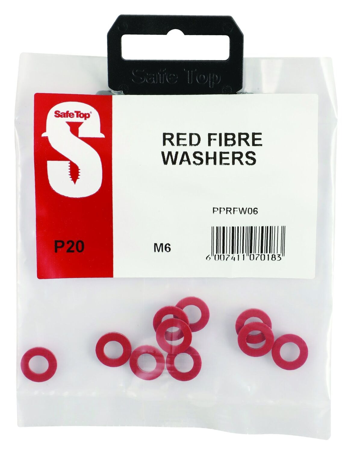 Safetop Red Fibre Washers | Agrimark