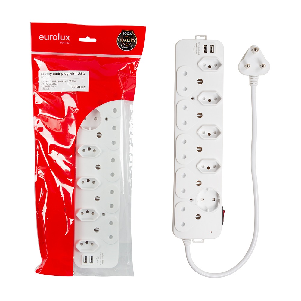 Eurolux 10 Way Multi Plug 5x16a 2xusb | Agrimark