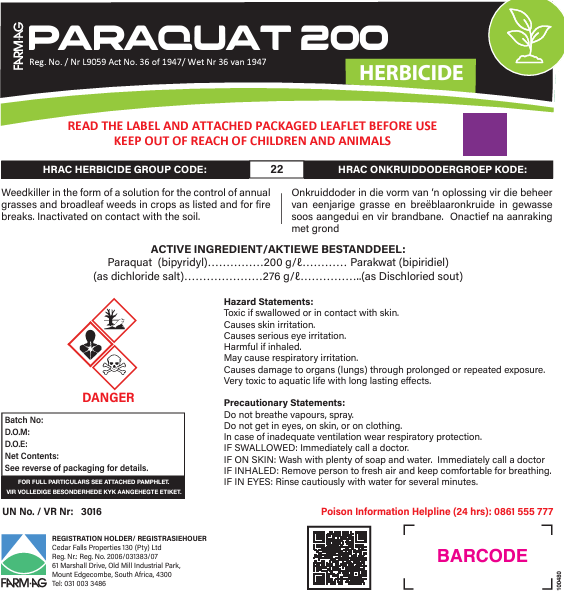 Farm Ag Paraquat 200 20l | Agrimark