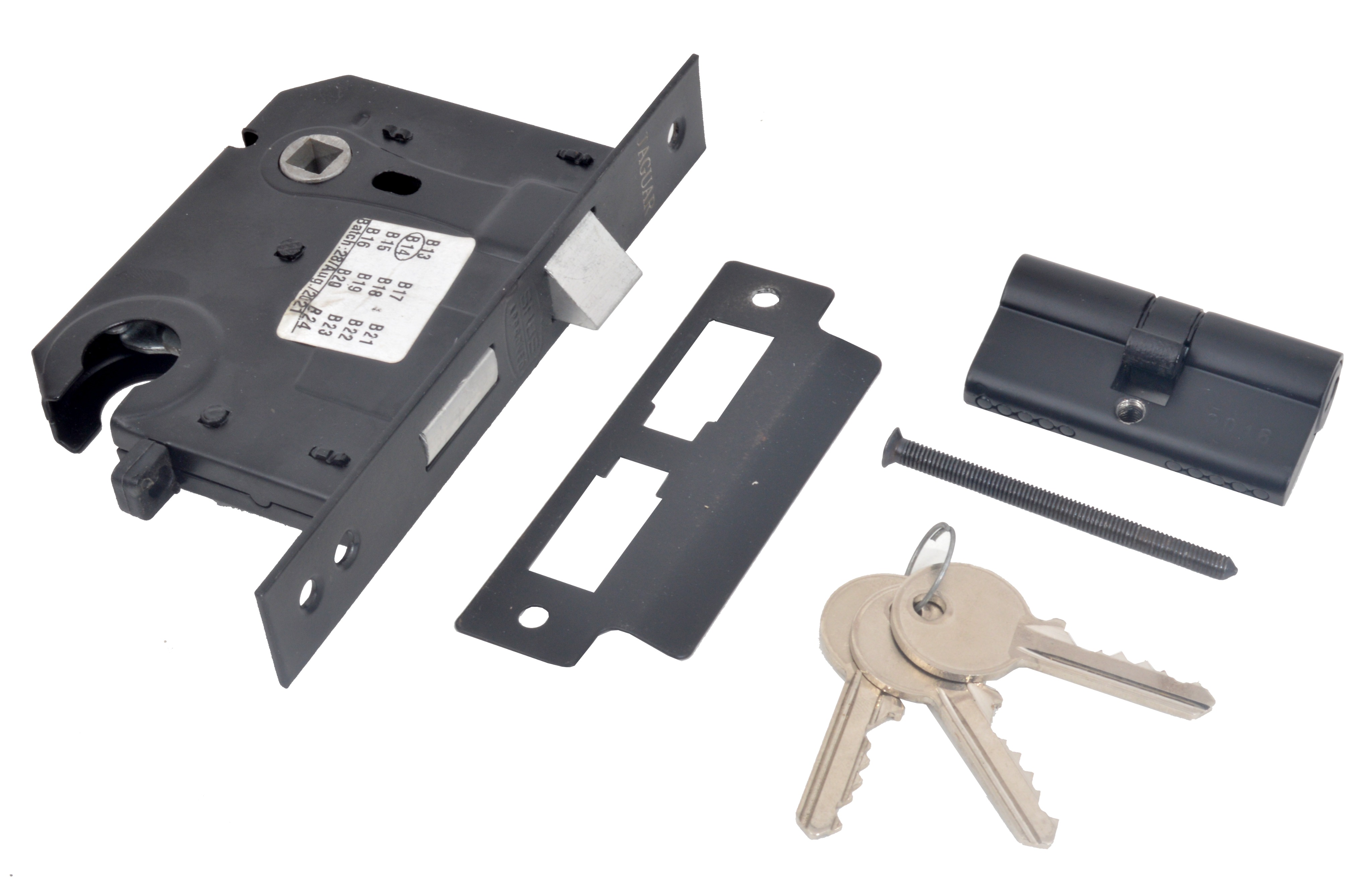 Jaguar Lock Body Eby D/cyl+blkface + Cyl | Agrimark