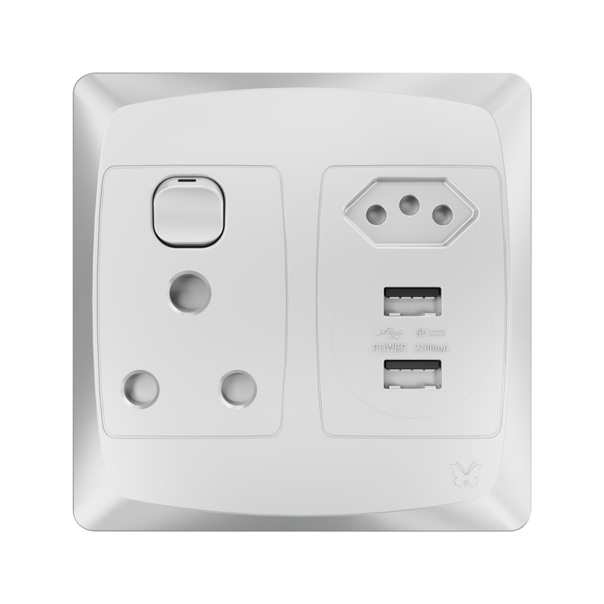 Mes Single Euro Usb Socket 4x4 Wht | Agrimark