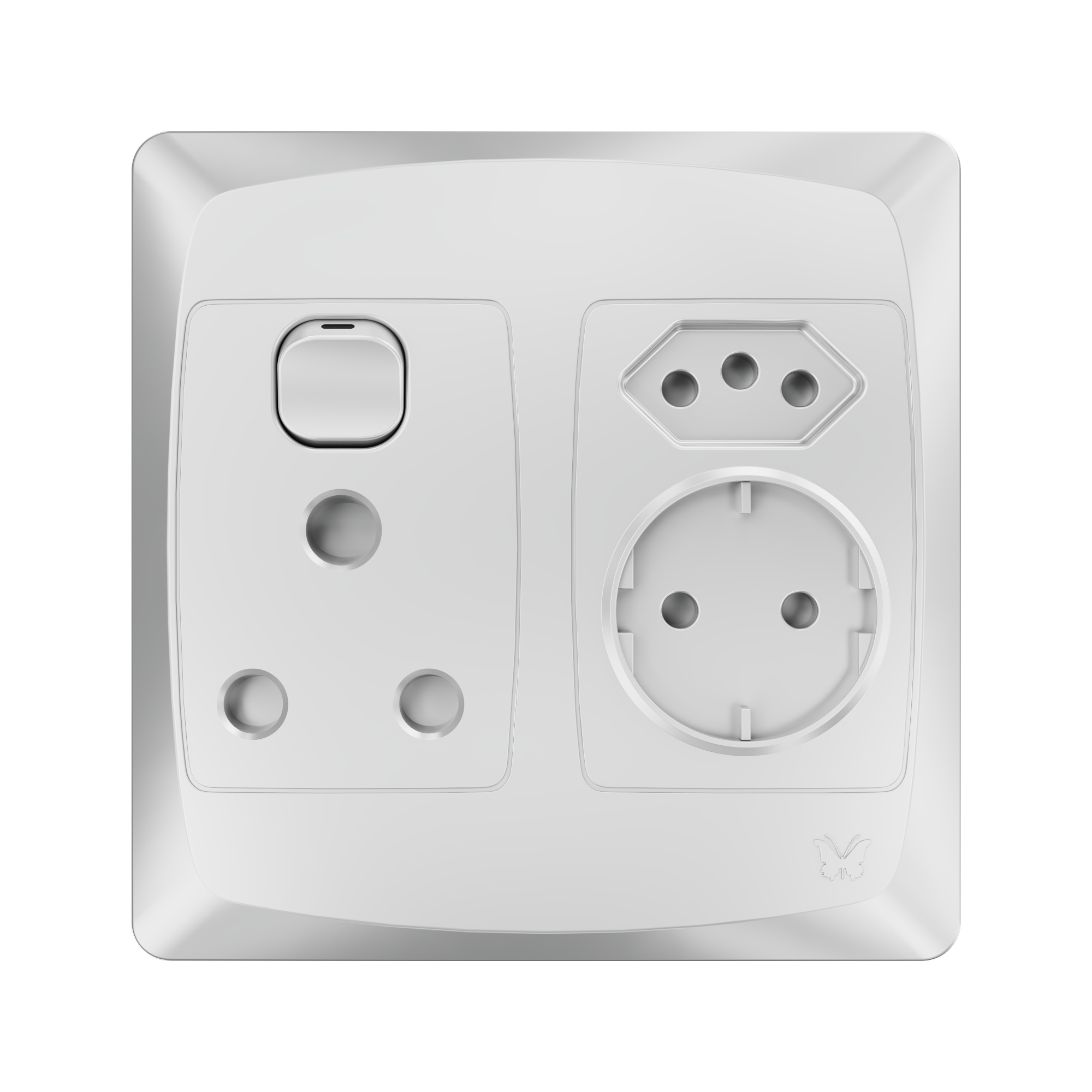 Mes Single Euro Schuko Socket 4x4 Wht | Agrimark