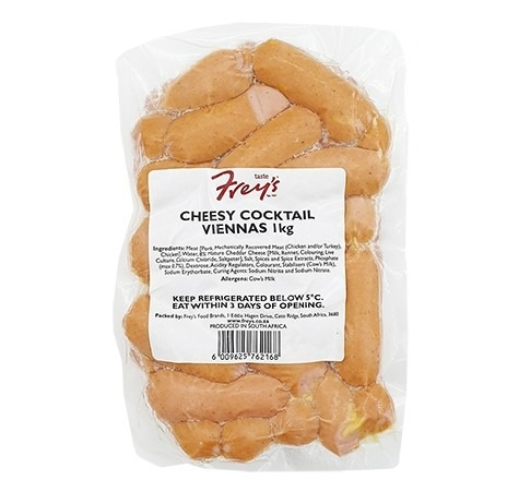 Freys Cheese Cocktail Viennas 1 Kg | Agrimark