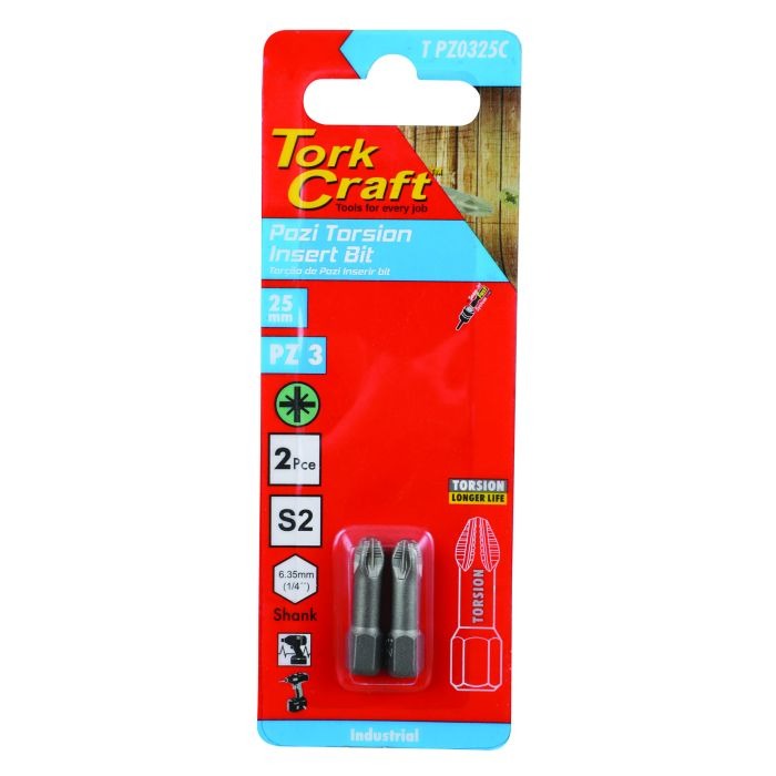 Tork Craft Bit Pozi 3x25mm 2pc | Agrimark