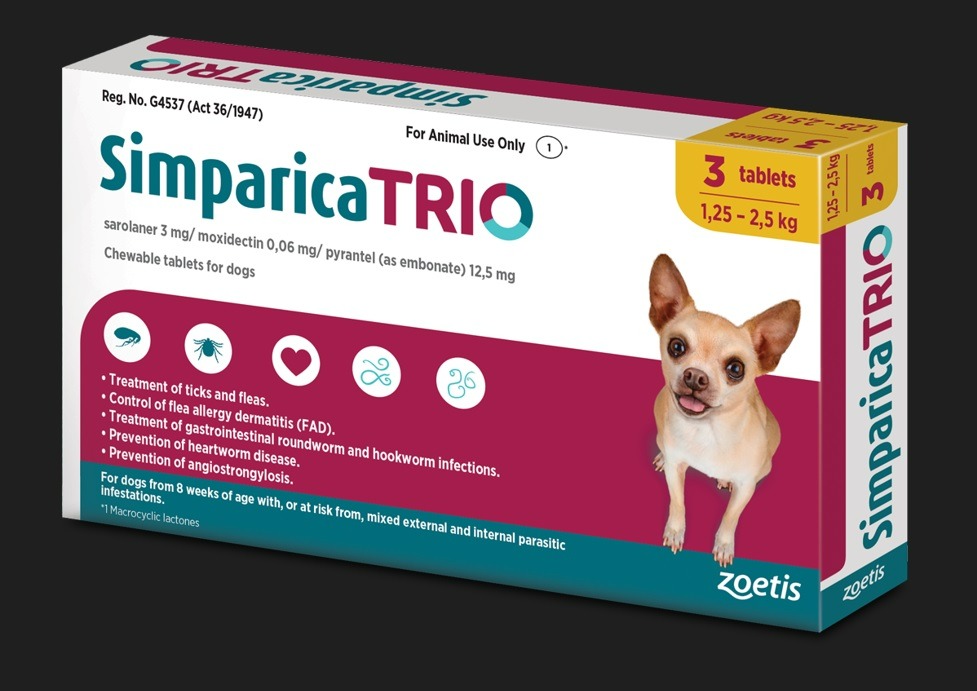 Simparica Trio Gold 1.2-2.5kg 3 Tab | Agrimark