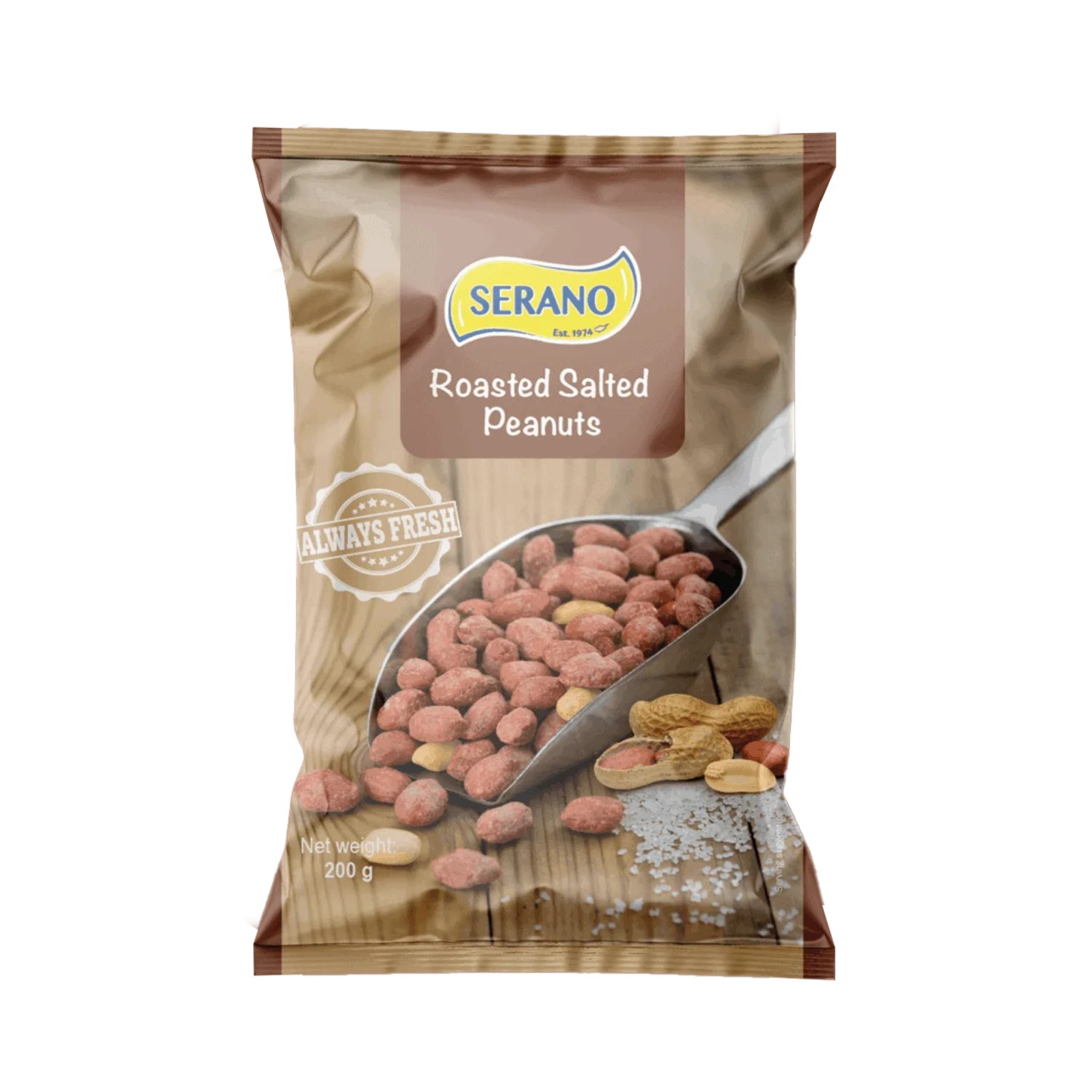 Serano Roasted Salted Red Skin Peanuts 200g | Agrimark