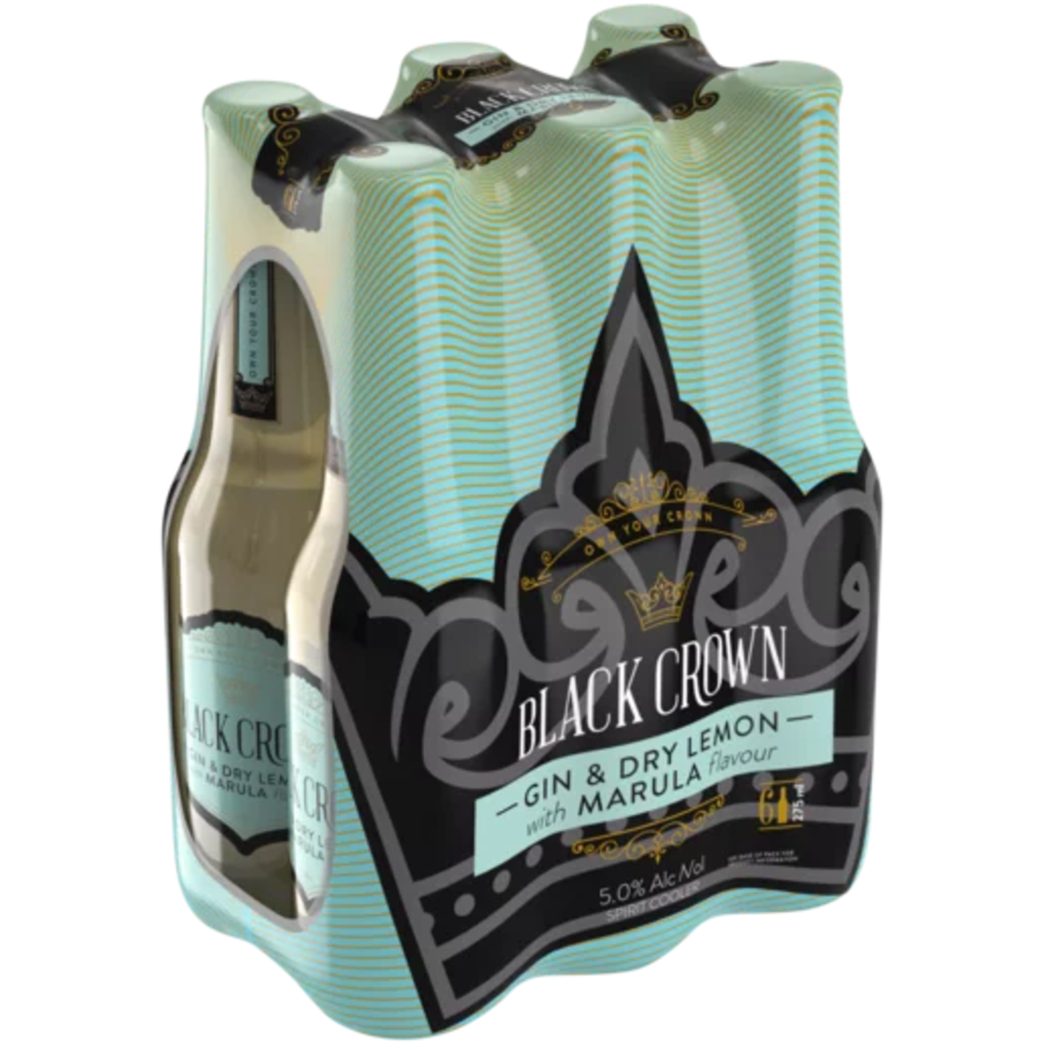Black Crown Gin & Dry Lemon Marula NRB 6x275ml | Agrimark