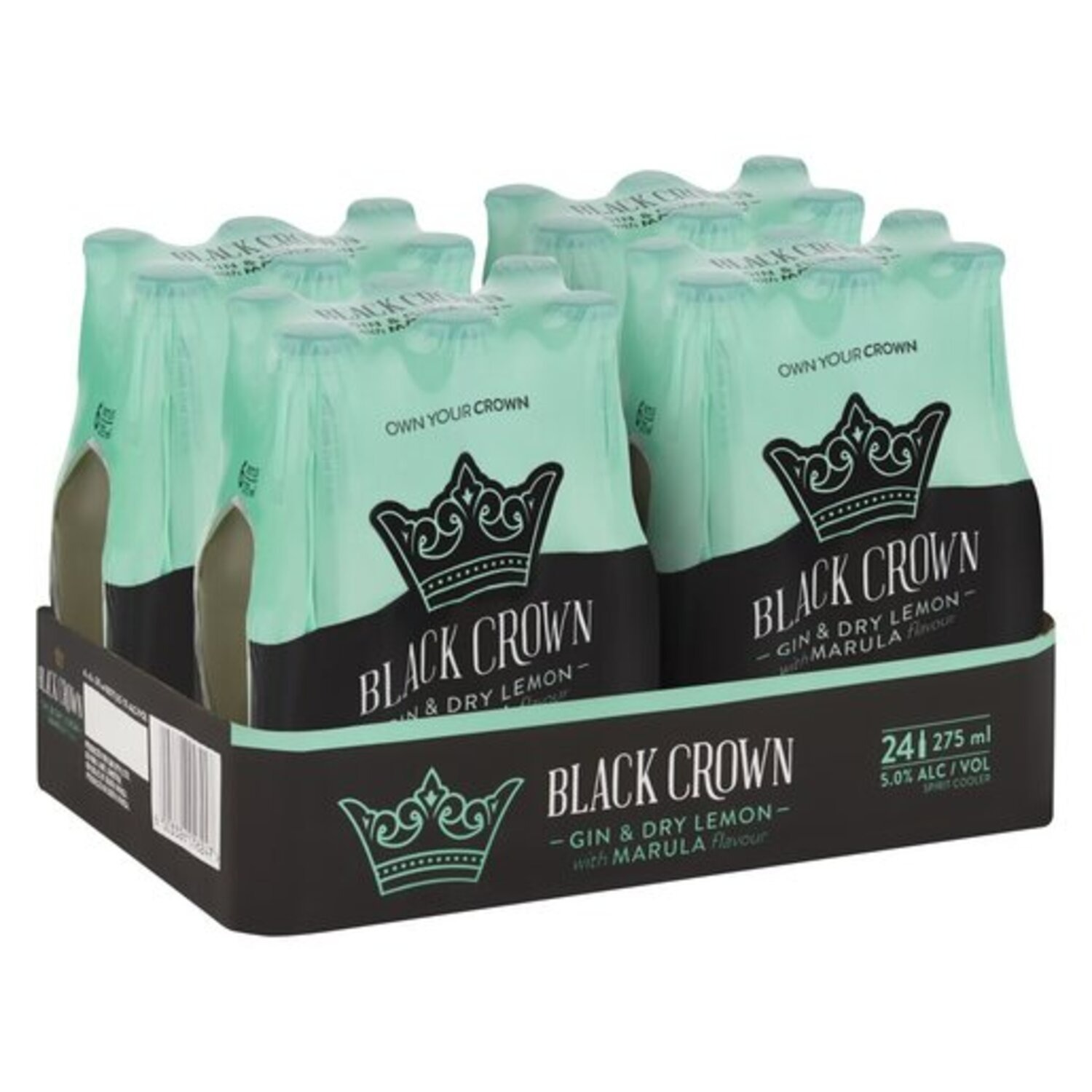 Black Crown Gin & Dry Lemon Marula NRB 24x275ml | Agrimark