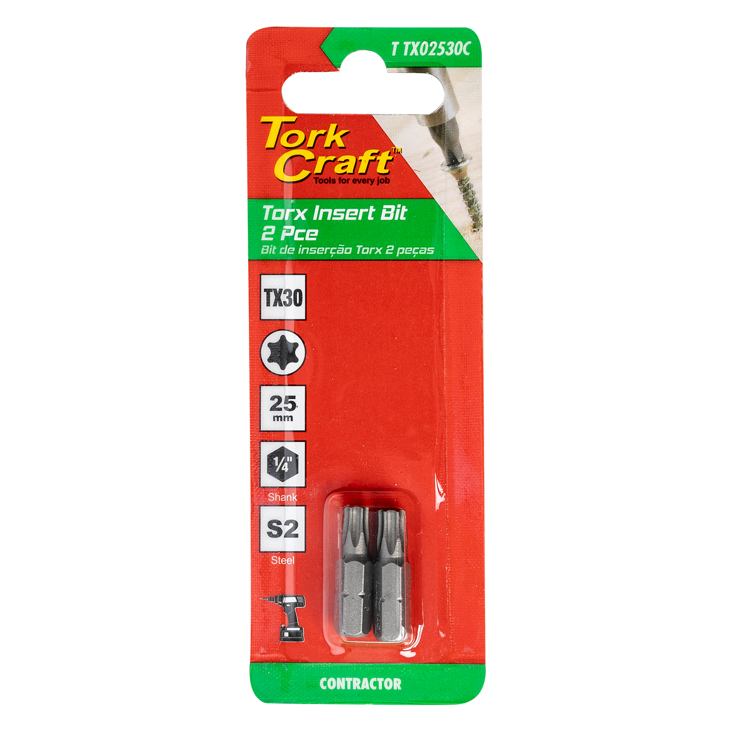 Power Bit Torx Tx30 Classic Bit 25mm 2PC Carded | Agrimark