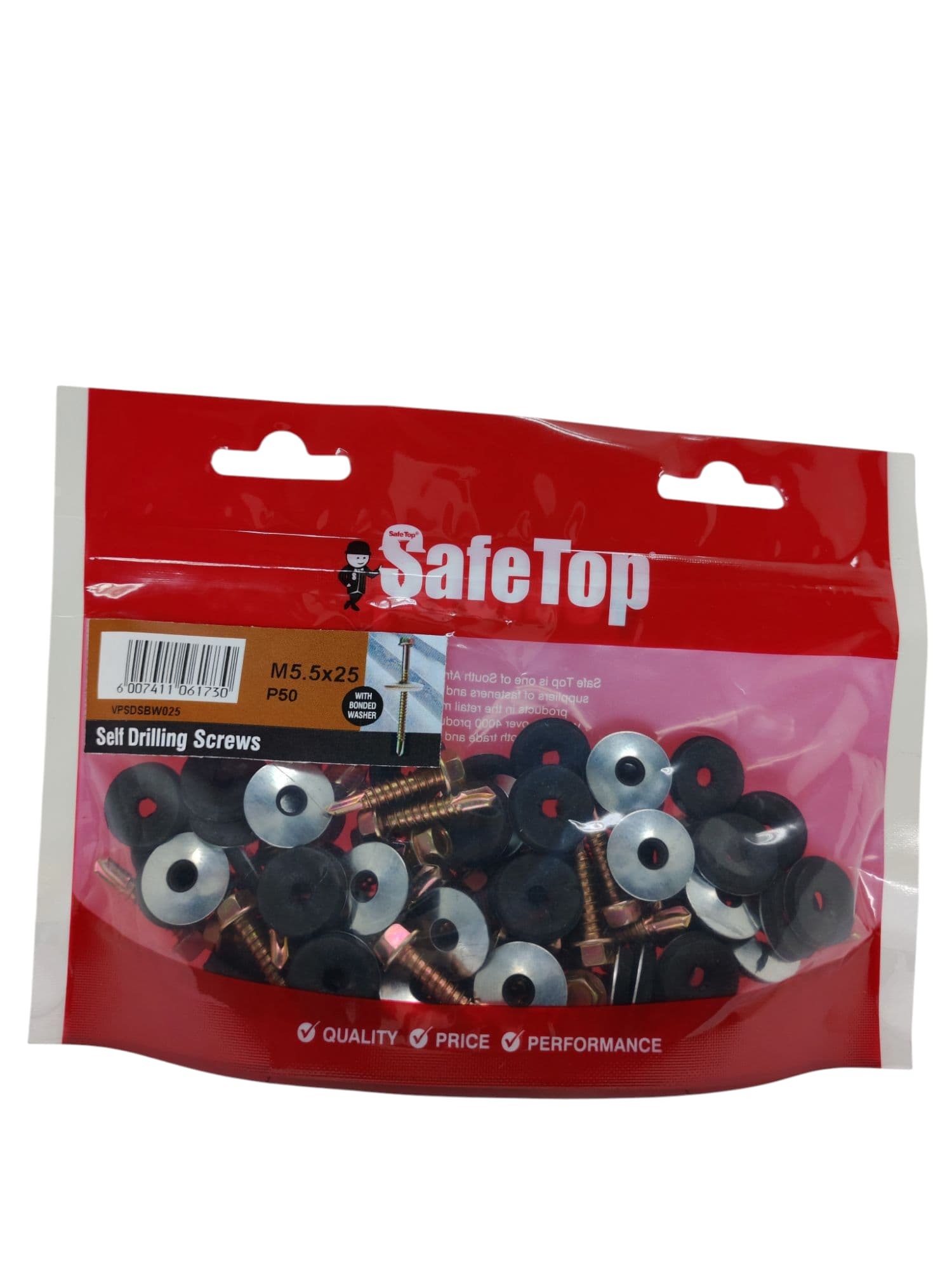 Safetop S/Drill Screw+B/washer M5.5 | Agrimark