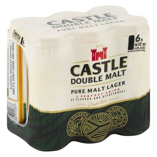 Castle Lager Double Malt Can 6x410ml | Agrimark
