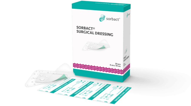 Sorbact Surgical Dressing 10 x 25cm / 20stk Akselsens Agenturer A/S
