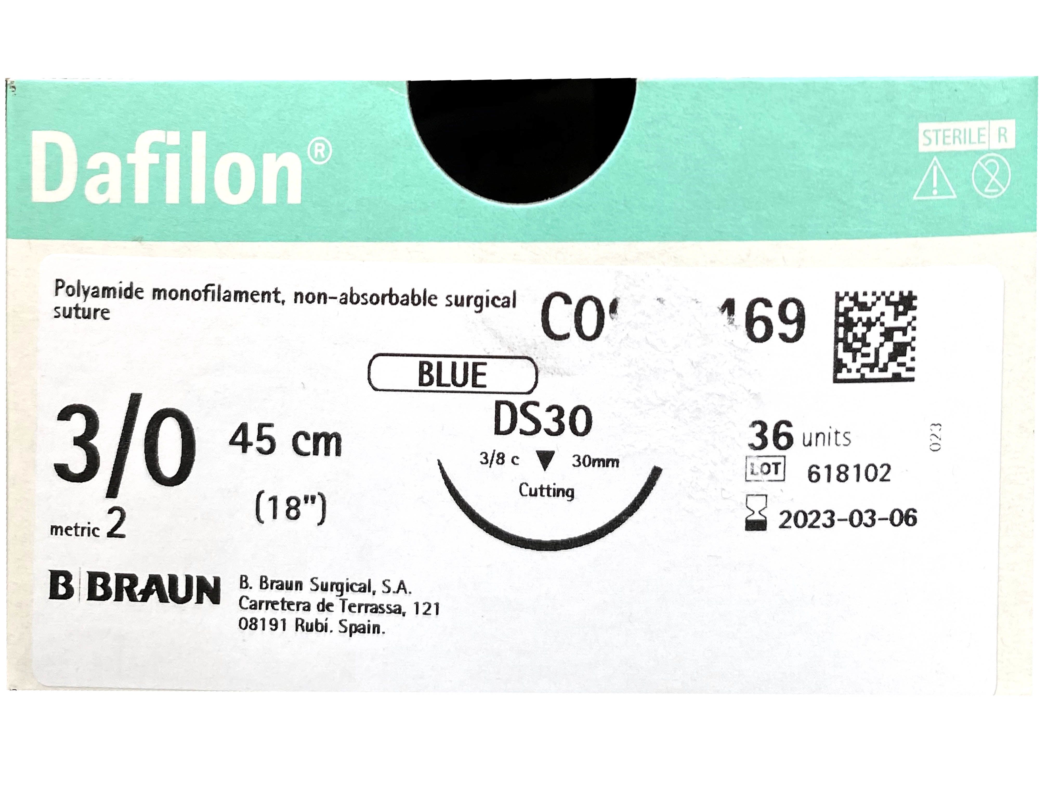 Dafilon 3-0 USP DS30 45 cm 12 stk. Akselsens Agenturer A/S