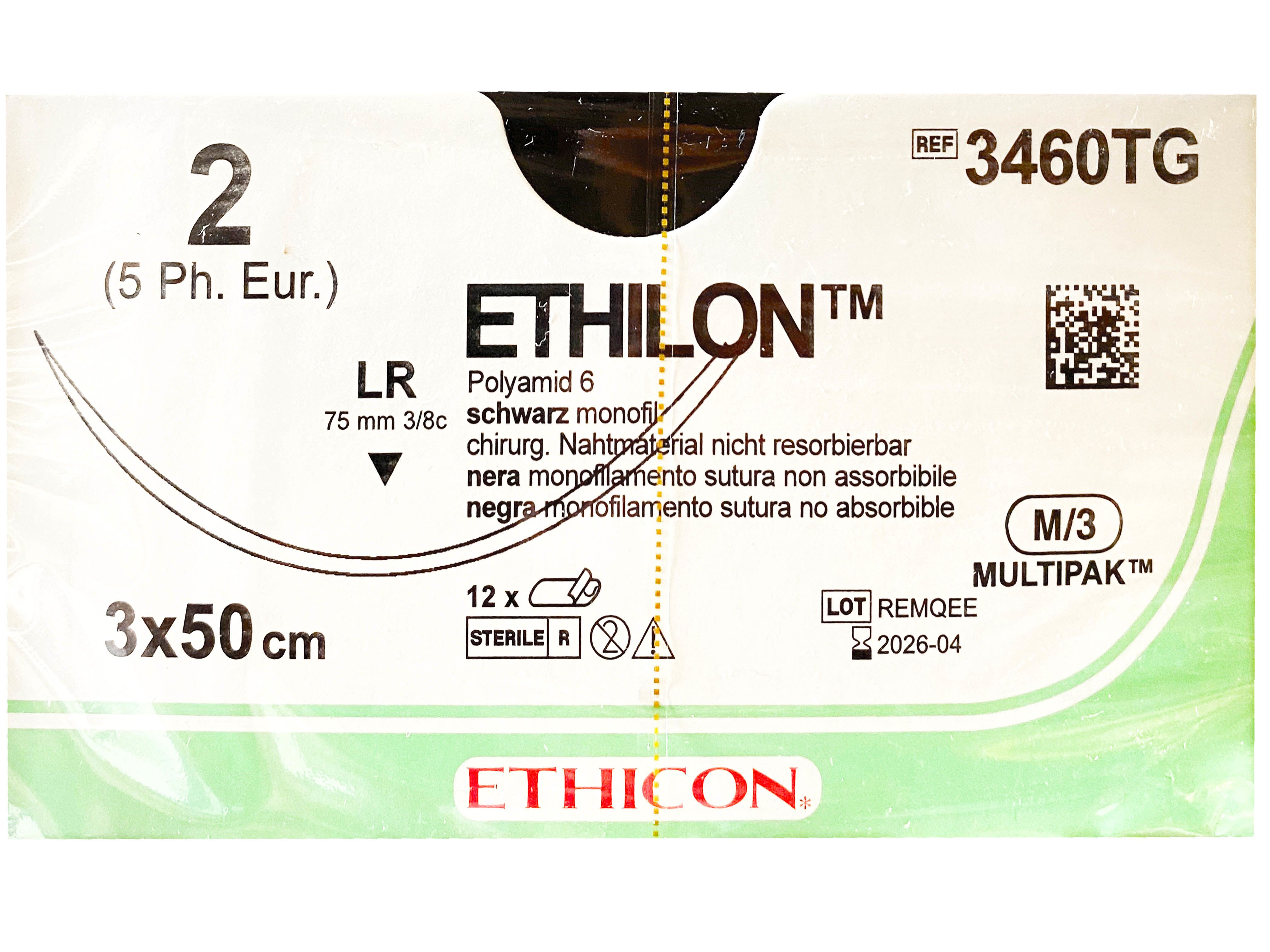 Ethilon 2 USP LR 3x50 cm heste-prolene / stk. - 3460TG Akselsens ...
