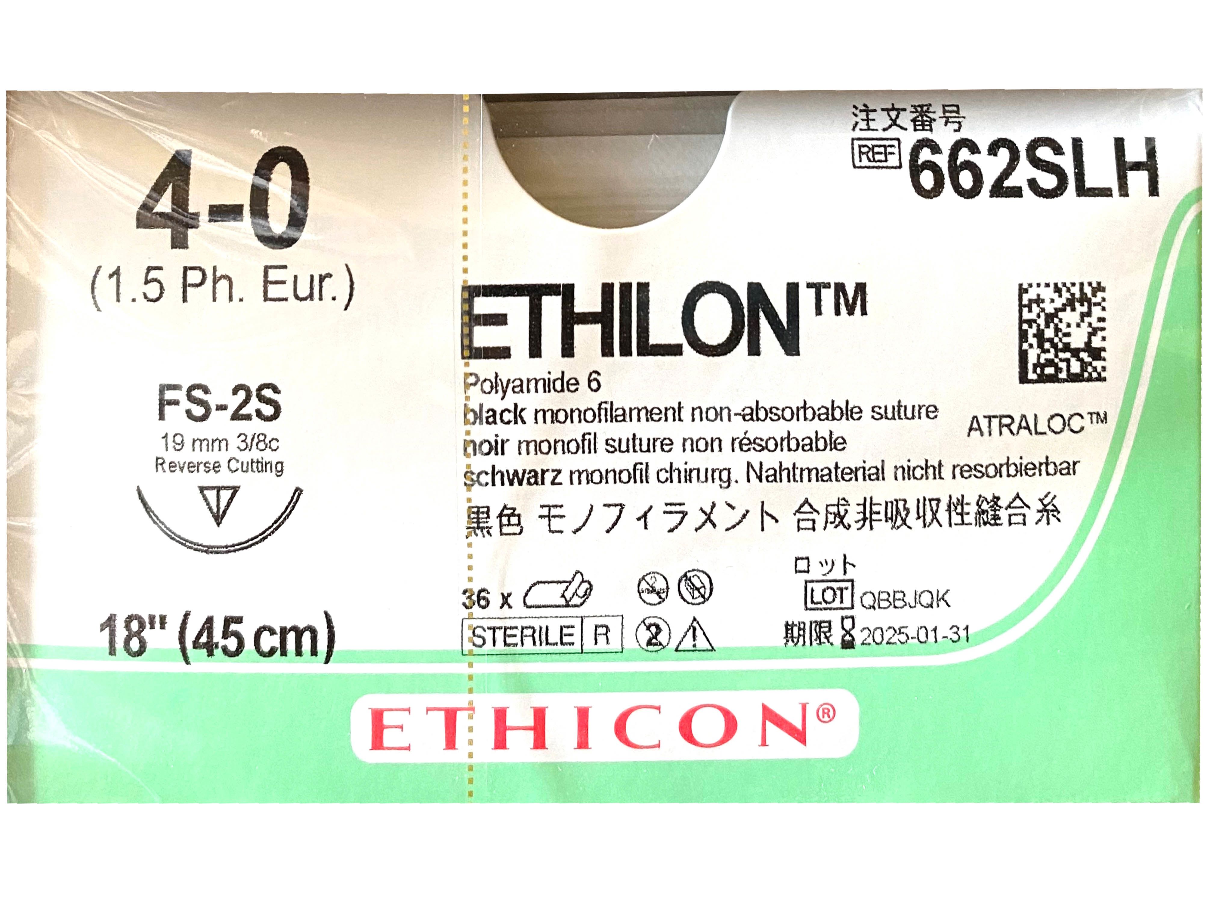 Ethilon 4-0 USP FS-2S 45 cm 12 stk. (eske = 3 x 12) - 662SLH Akselsens ...