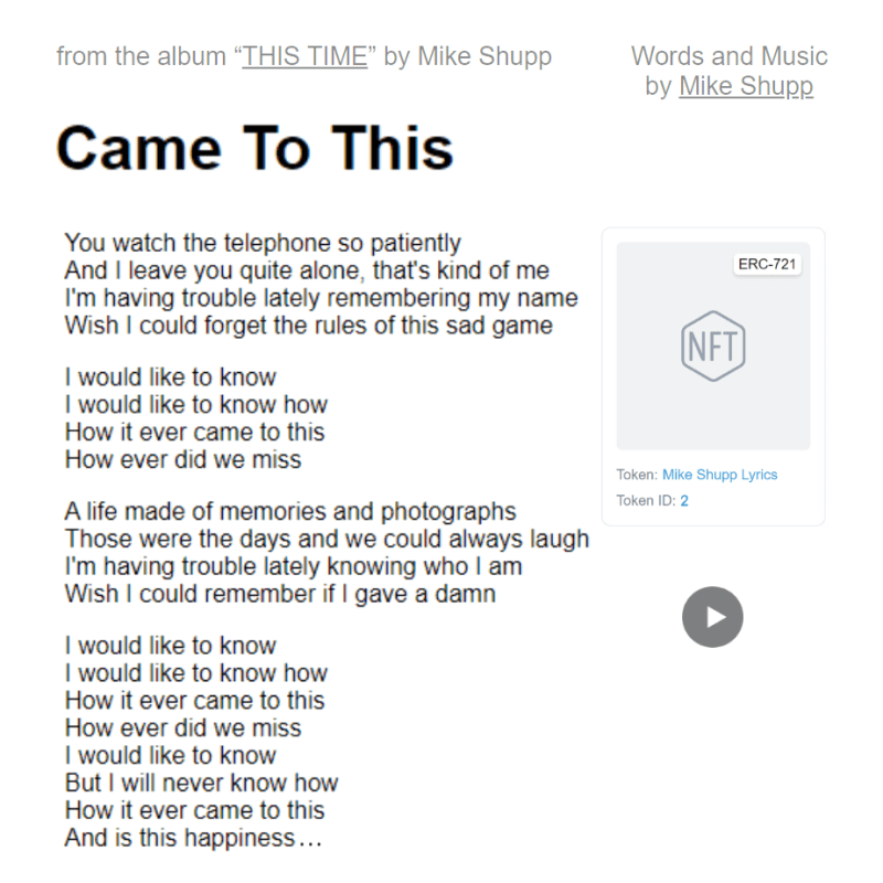 Came To This - Mike Shupp | Manifold