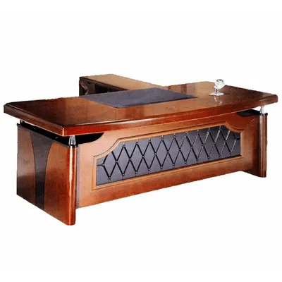 Executive L-shaped Office Table with Extension and Mobile Drawers - 1.8 ...