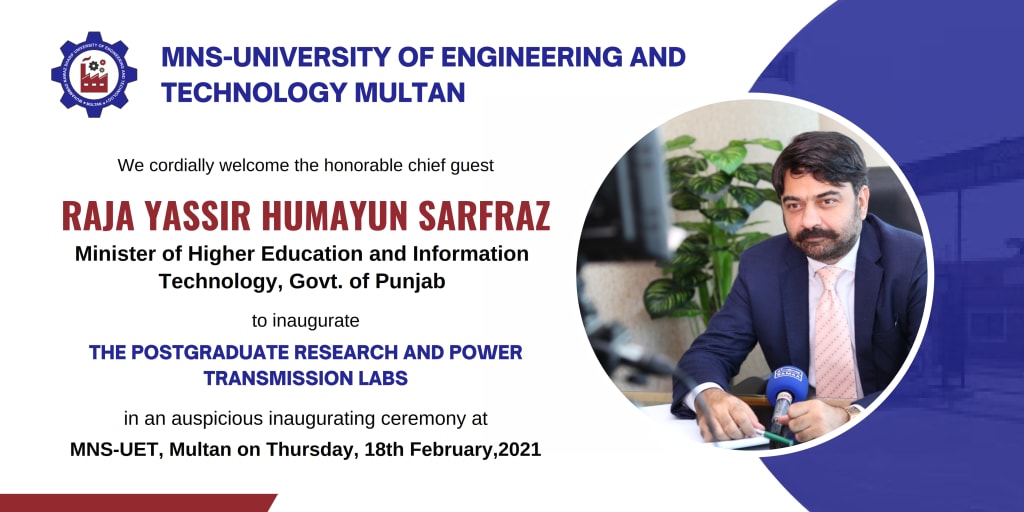 Inauguration of Postgraduate Research & Power Transmission Labs – MNS ...