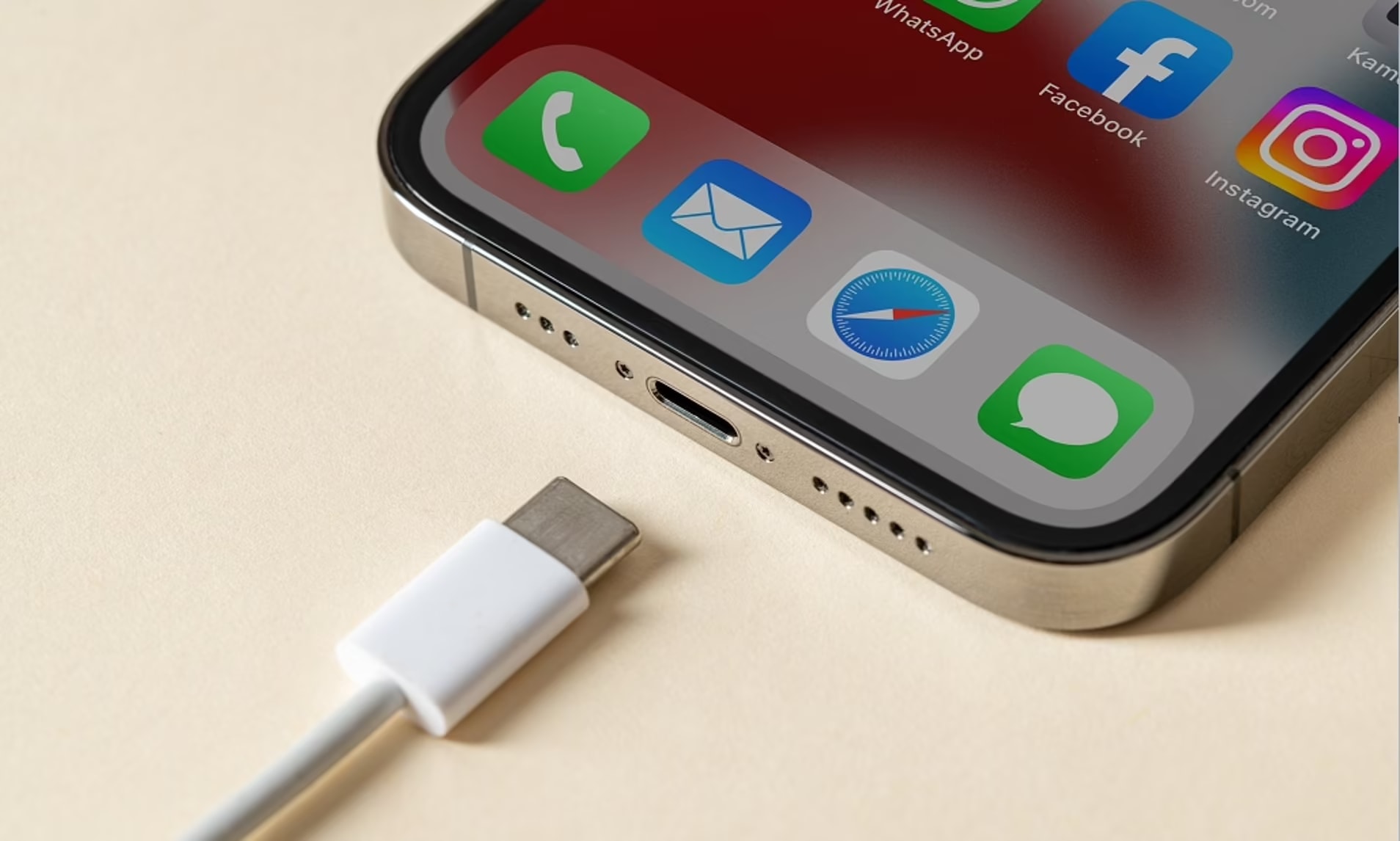 The USB-C port on the iPhone 15 has enhanced capabilities to support a ...