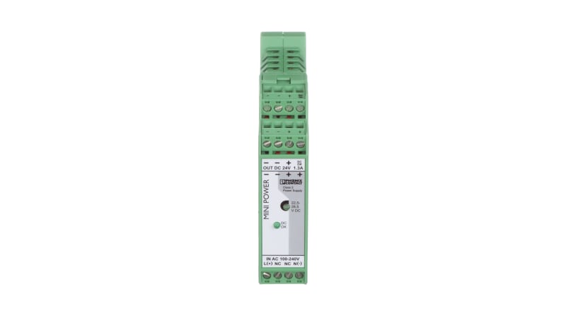 Phoenix Contact 2866446 Power Supply, DIN Rail Mount, 24V, 1.3A, Input ...