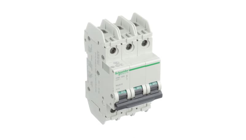 Schneider Electric 60179 Circuit Breaker,Magnetic,Handle,15A,DIN Rail,3 ...