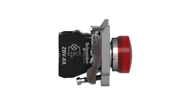 Schneider Electric XB4BVB4 Panel Mount Indicator Pilot Light Red LED 24 ...