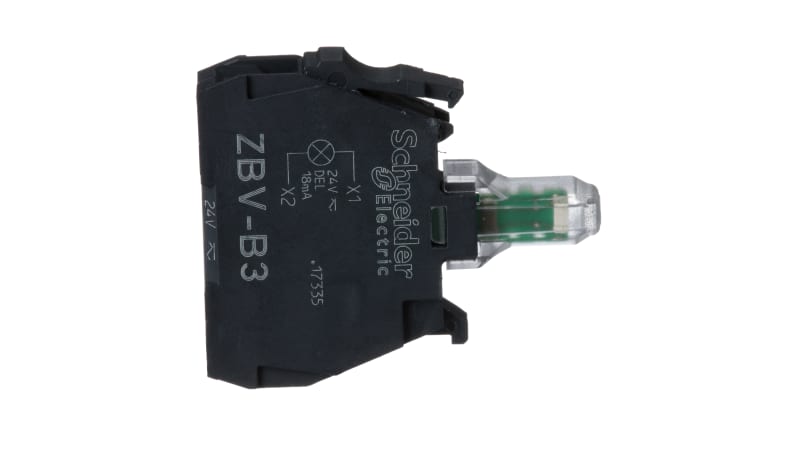 Schneider Electric ZBVB3 Light Module, LED, Green, 24V, Screw, Harmony ...