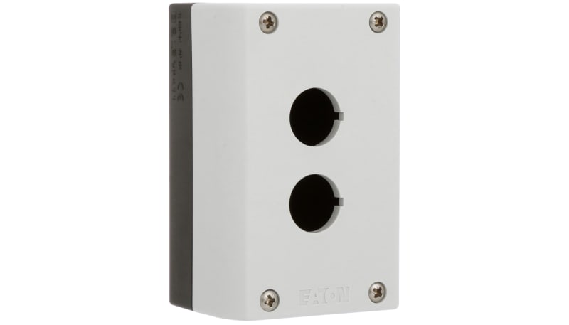 Eaton - Cutler Hammer M22-I2-PG Pushbutton Enclosure, Surface Mount, 2 Hole, 22mm, Plastic, M22 ...