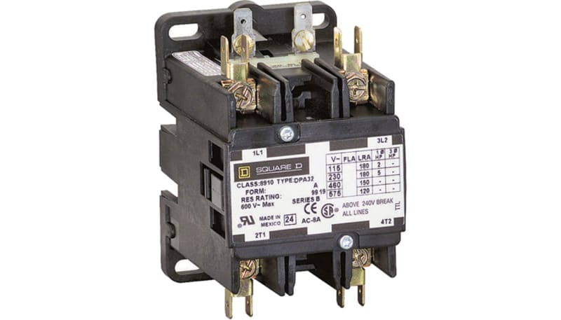 Square D 8910DPA22V14 Contactor, DP, DPST-NO, 25A, Ctrl-V 24AC, 2HP ...