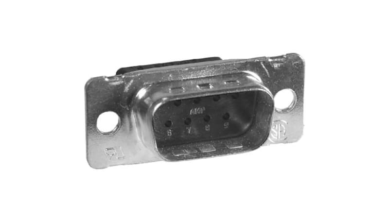 TE Connectivity 205204-4 Crimp D-Sub Connector, Plug, 9 Position, Size ...