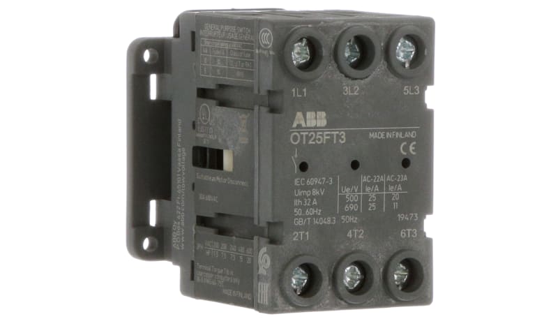 ABB OT25FT3 Non-Fused Disconnect switch 30A 3 Poles 600VAC, Door Mount ...
