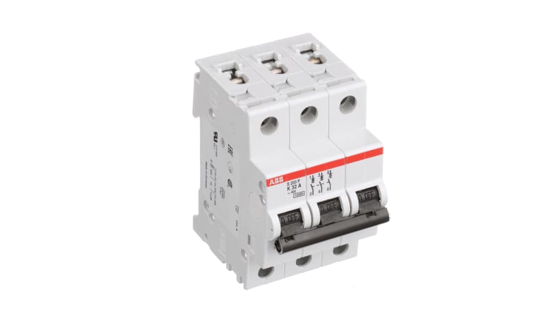 ABB S203P-K32 Circuit Breaker, Supplementary, K Curve, 3-Pole, 32A, 10kA, 480Y/277VAC, UL1077