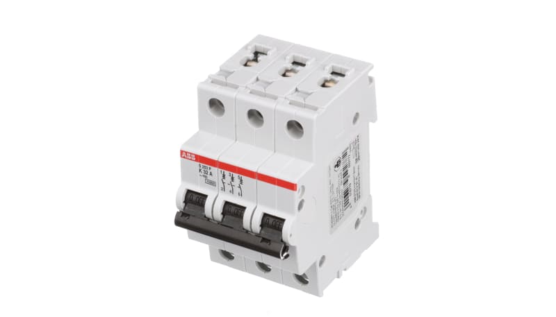 ABB S203P-K32 Circuit Breaker, Supplementary, K Curve, 3-Pole, 32A, 10kA, 480Y/277VAC, UL1077