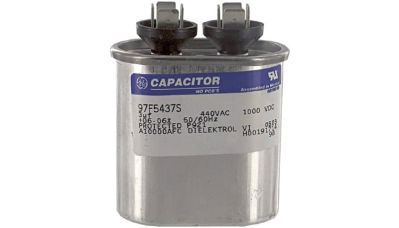 CAPCOM, formerly Genteq 97F5437 Capacitor, Polypro Metallized, Cap 3 uF ...