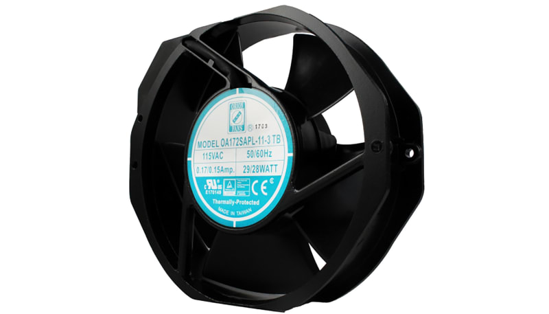 Orion Fans OA172SAPL-22-1TB AC Fan, 230V, 172x150x38mm,Obround, 228CFM ...