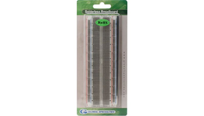 Global Specialties GS-830T Solderless Breadboard, ABS, 6.5"x13", 1.5A ...