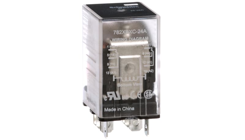 Schneider Electric 782XBXC-24A Relay General Purpose DPDT 15A 24 VAC ...