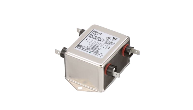 TE Connectivity 20VK1 Filter, RFI, Power Line, General Purpose, 120/250 ...