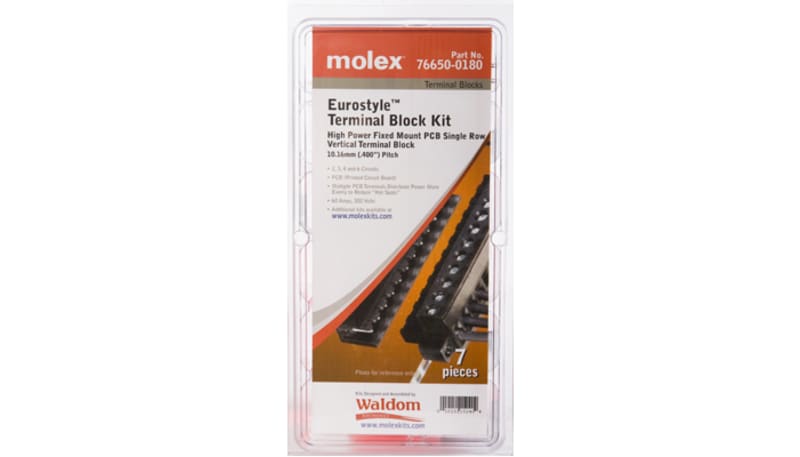 Molex Incorporated 76650-0180 Conn, Term Blk, Kit, Euro, 2,3,4,6, 10 ...
