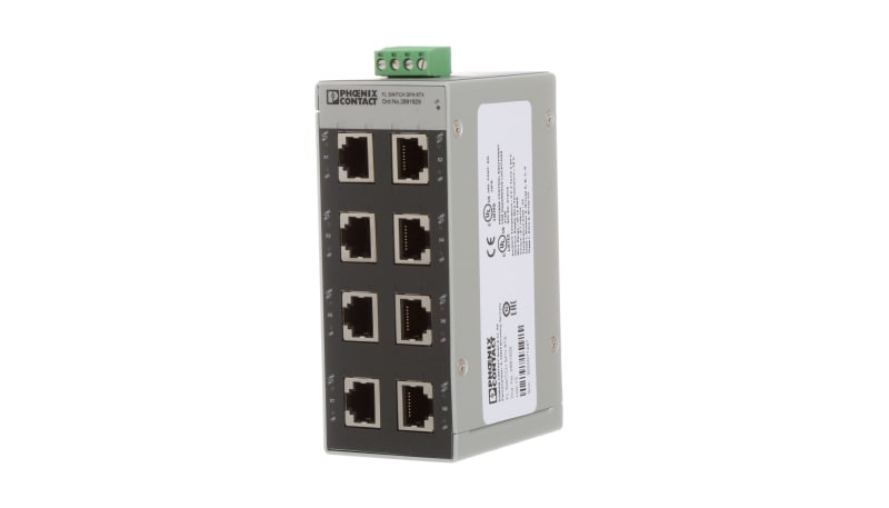 Phoenix Contact 2891929 Unmanaged Switch 8 X RJ45 ports, 10/100 Mbps