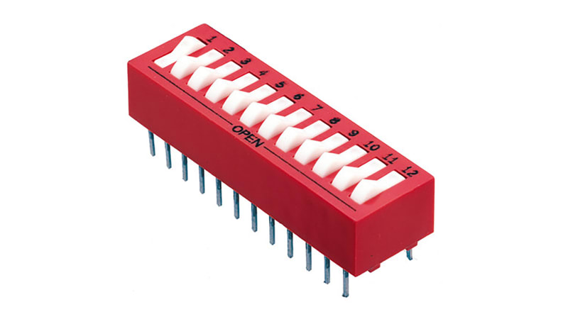 Grayhill 76SB06T Switch, DIP, SPST, 6pos, 150mA 30VDC, PCB mnt, 0.68in ...