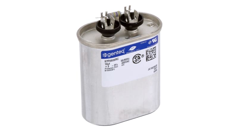 CAPCOM, formerly Genteq 97F6606RC Capacitor,Polypro Metallized,Cap 10 uF,Tol 3%,Vol-Rtg 400 VAC ...