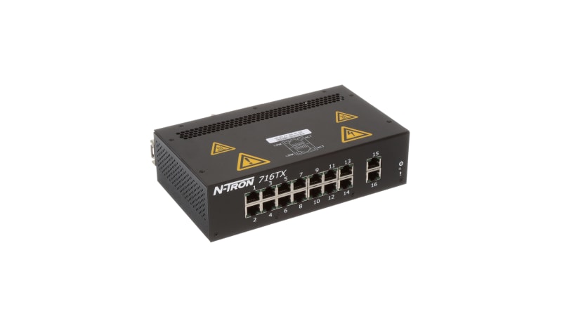 Red Lion Controls 716TX Ethernet Switch, Managed, 16-port 10/100Base-TX ...