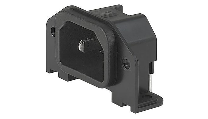 Schurter GSP1.8201.121 Appliance Inlet; V-Lock; Screw-On; 10A; 70DegC