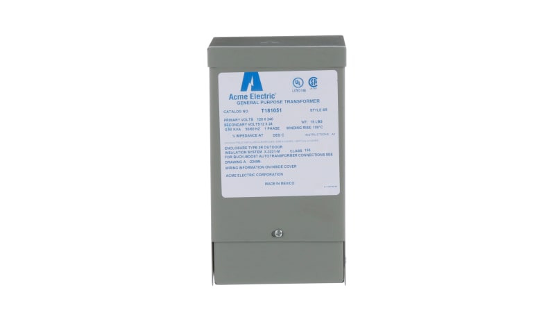 Acme Electric Corporation T181051 Buck-Boost Xformer, 1-Phase, 60 Hz ...